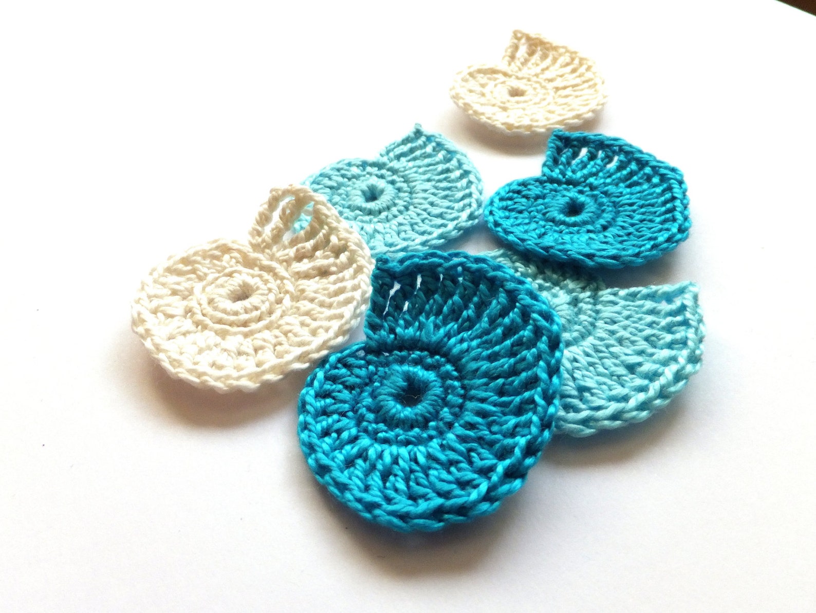 Sea shell appliques Beach party decorations crochet sea | Etsy