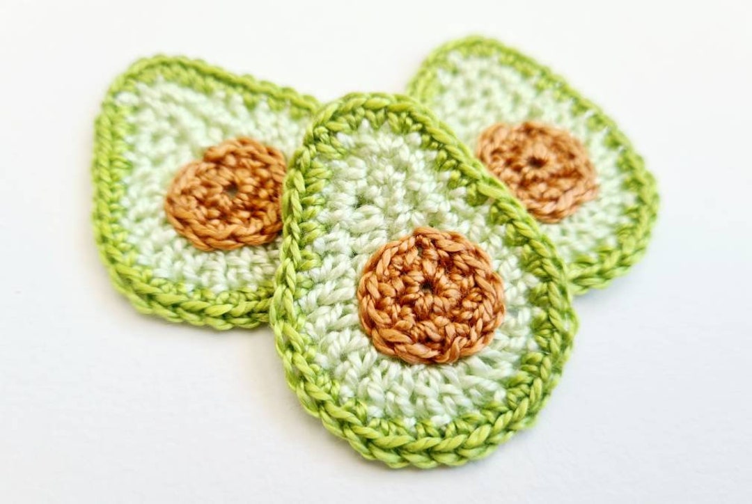 Crochet Avocado Applique Food Applique Party Decorations Green Avocado ...