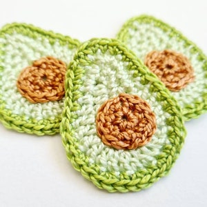 Crochet Avocado Applique Food Applique Party Decorations Green Avocado ...