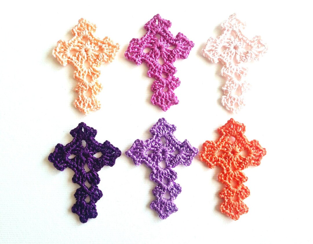 Crochet Crosses Pastel Crosses Applique Christening Favors Baptism ...