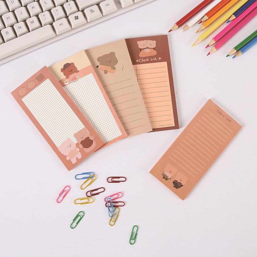 Kawaii Notepad With Bear Motif – Cute To-do List - Etsy