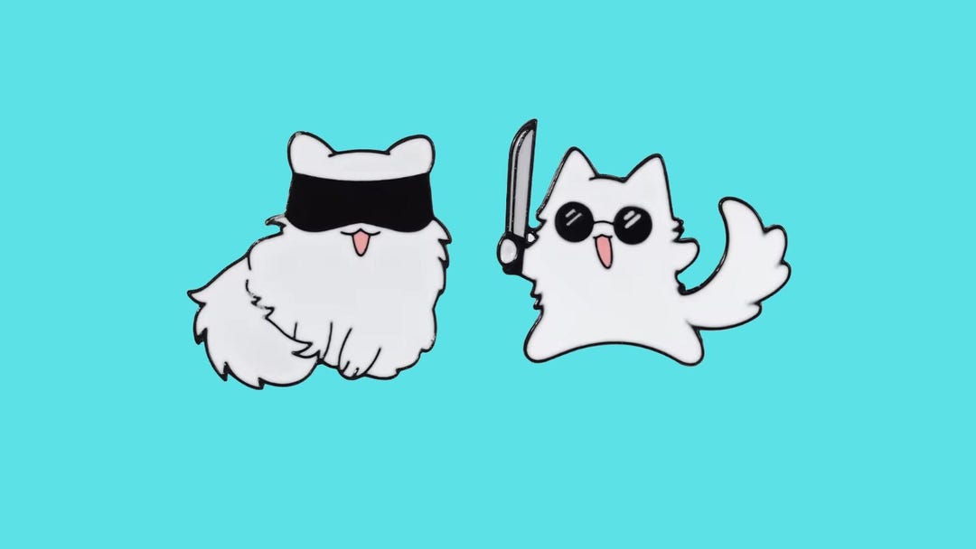 Jujutsu Kaisen Gojo Pin - Kawaii Cat Anime Accessory - Etsy UK
