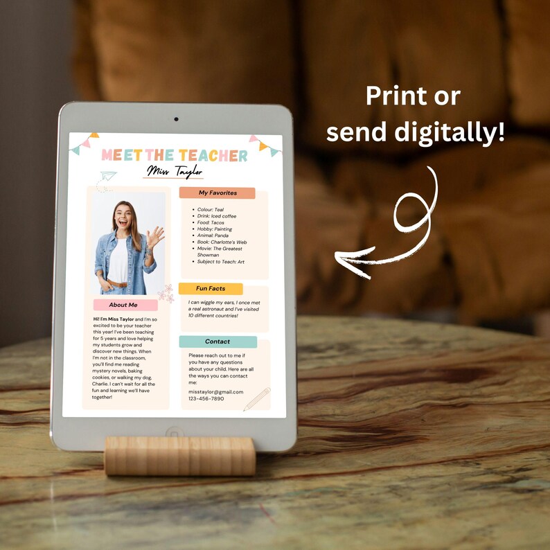 Pastel Meet the Teacher Template: Editable Canva Design, Instant ...