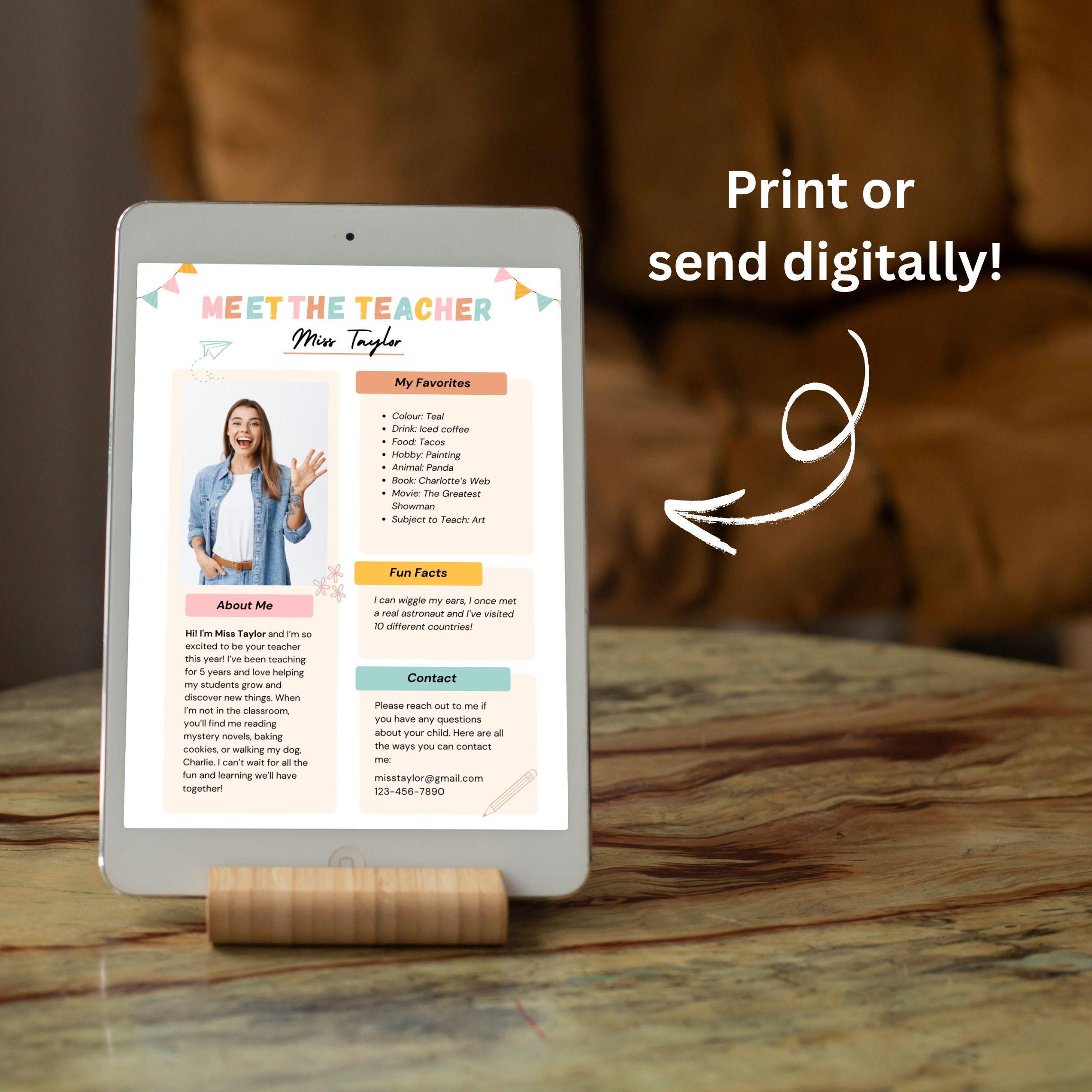 Pastel Meet the Teacher Template: Editable Canva Design, Instant ...