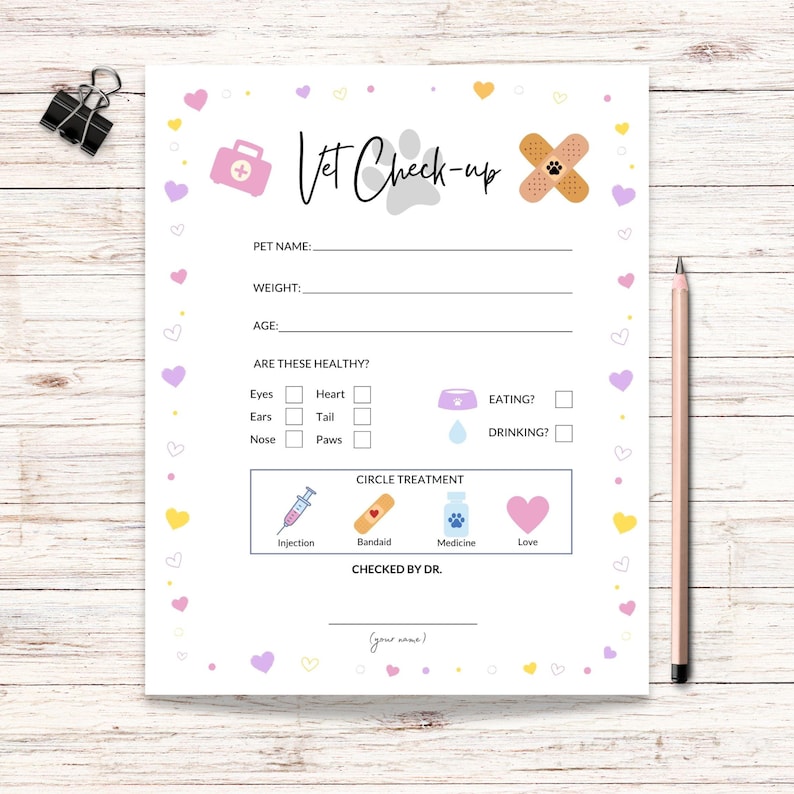 Cute Pet Vet Check-up Certificate Template • Canva Editable Pet Health ...