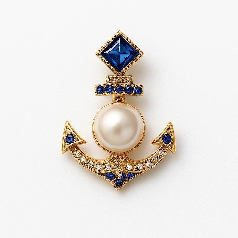 Pearl Brooch Anchor - Etsy