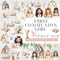 First Holy Communion Clipart: Watercolor Boy, Bible (digital Download ...