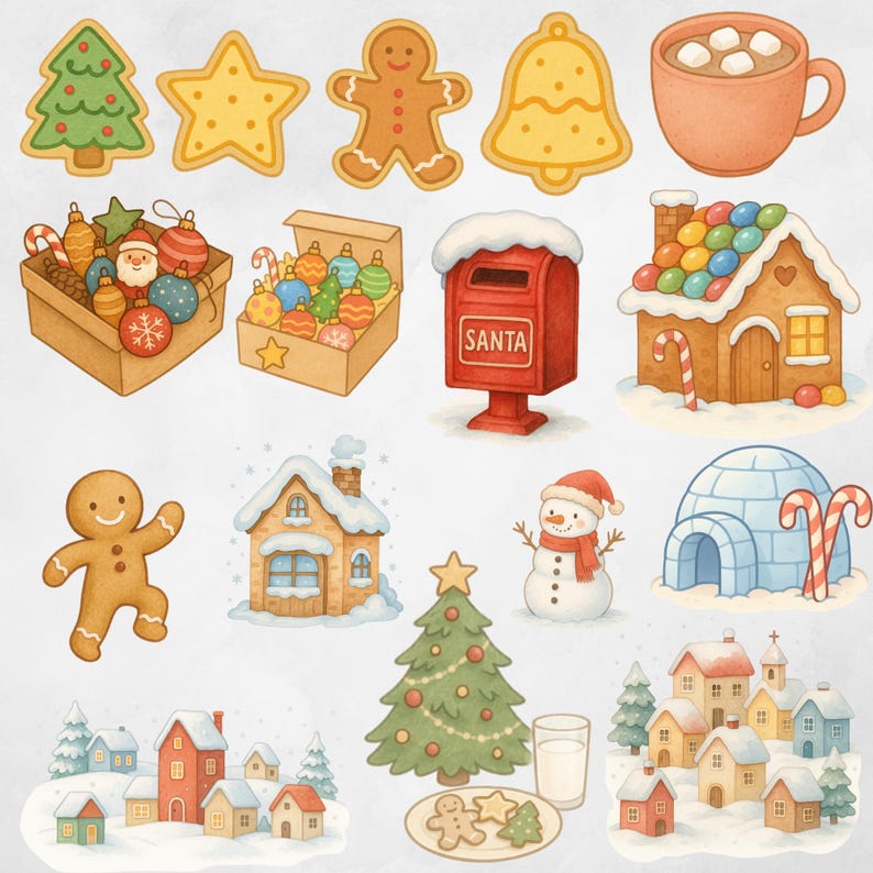 Christmas Kids Clipart, Holiday Crafts, Cute Children Illustrations ...