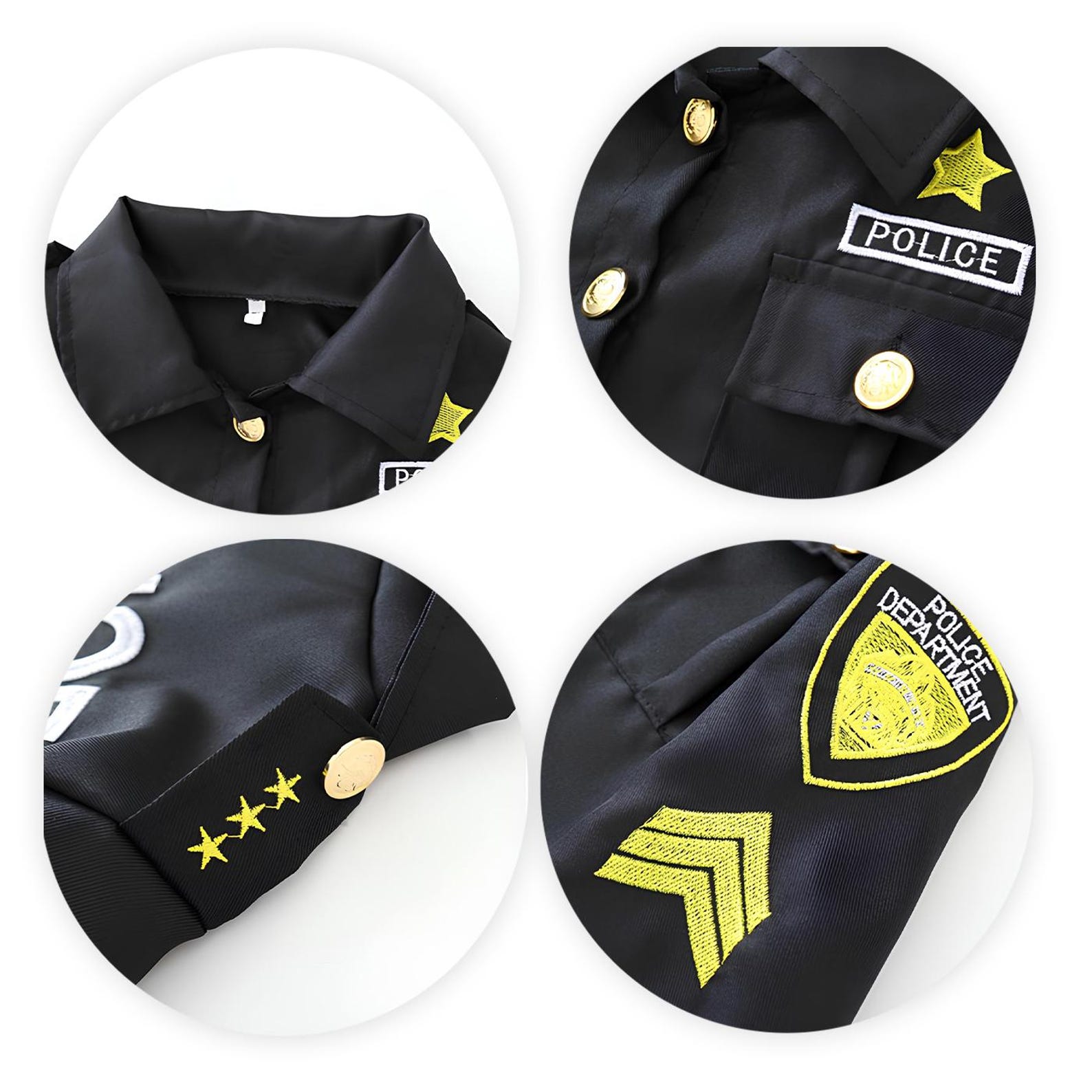 Deluxe Police Officer Costume for Kids ~ Embroidered Police Uniform ...