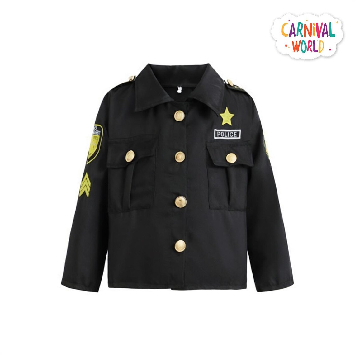 Deluxe Police Officer Costume for Kids ~ Embroidered Police Uniform ...