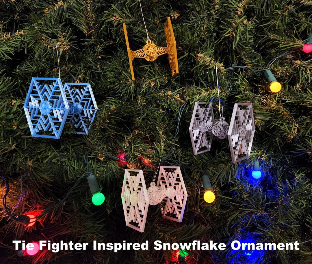 Snowflake TIE Fighter Ornament, Holiday, Christmas, 3D Printed - Etsy