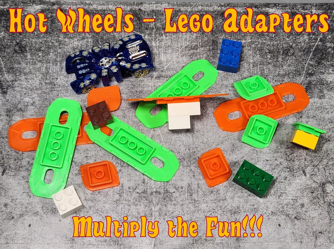 Hot Wheel to Lego Track Connectors and Adapters, 1:64 Scale Cars ...