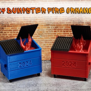 2024 Dumpster Fire Ornament, Lighted, Flickering - Etsy