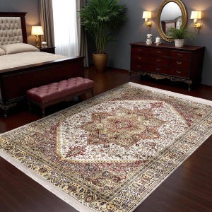 Cream and Gold Lounge Rug - Etsy