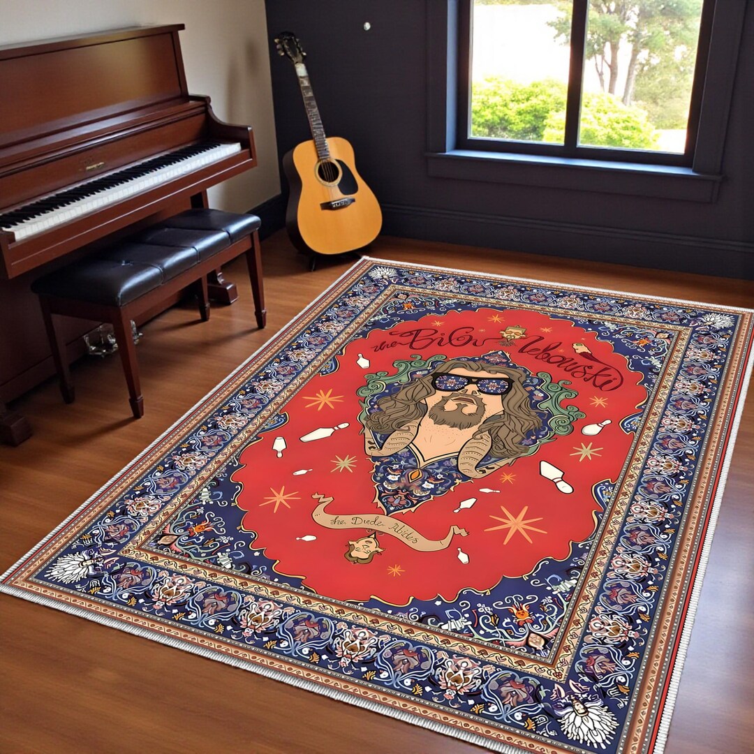 The Big Lebowski Style Area Rug – Retro Dude Decor – Washable Non-slip ...