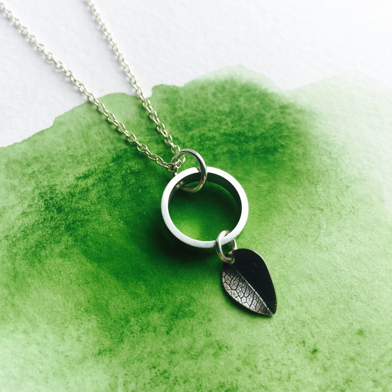 Mini Leaf Pendant - Etsy
