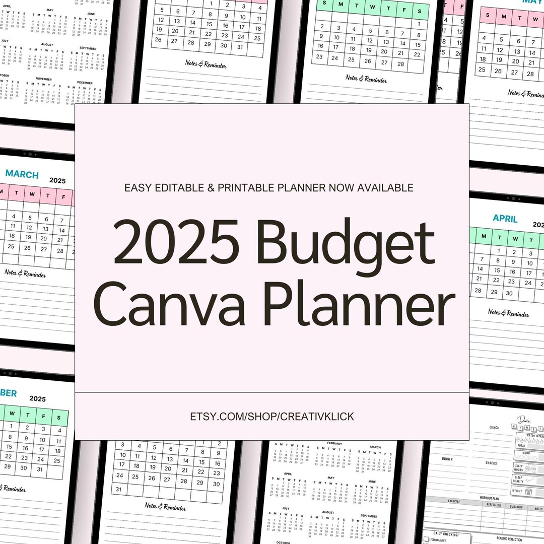 2025 Budget Planner Editable Canva Templates ,financial Planner ...