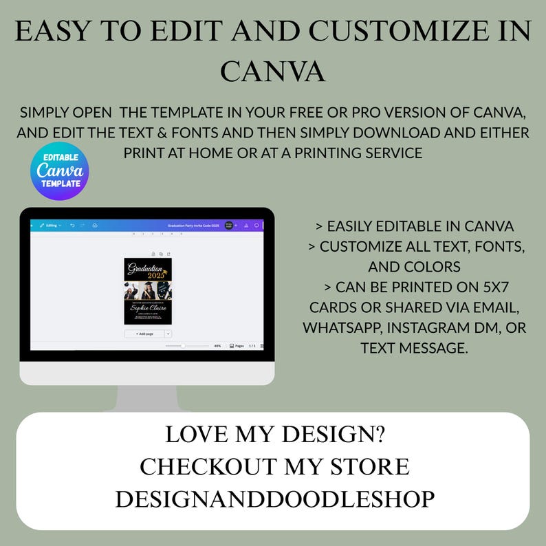 Editable Halloween Party Invitation Template, Canva (digital Download ...