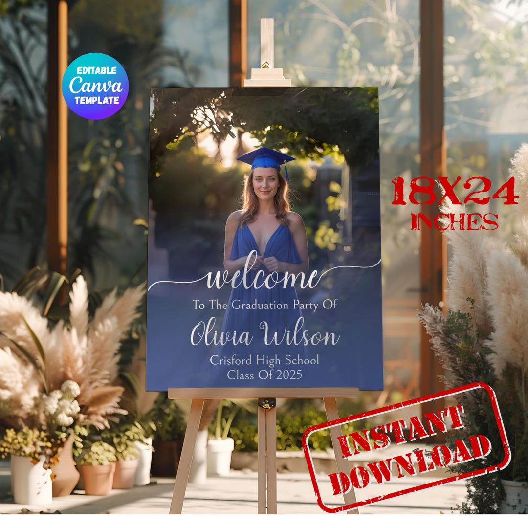 Graduation Welcome Sign 2025: Editable Photo Poster (digital Download ...
