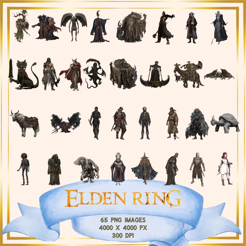Elden Ring PNG Bundle, Fantasy RPG Clipart, Soulslike PNG, Dark Fantasy ...