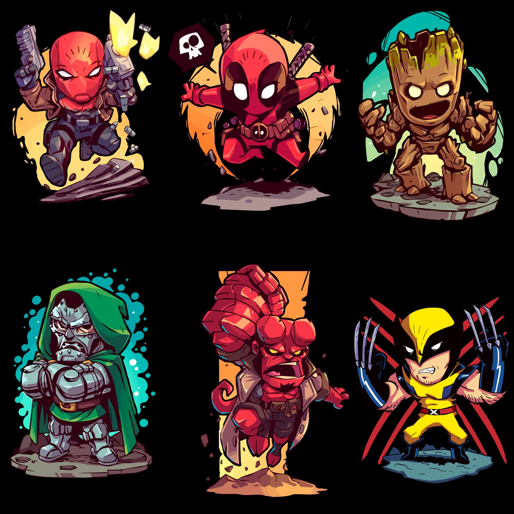 200+ PNG Superhero & Cartoon Bundle | Chibi Clipart, Cute Characters ...