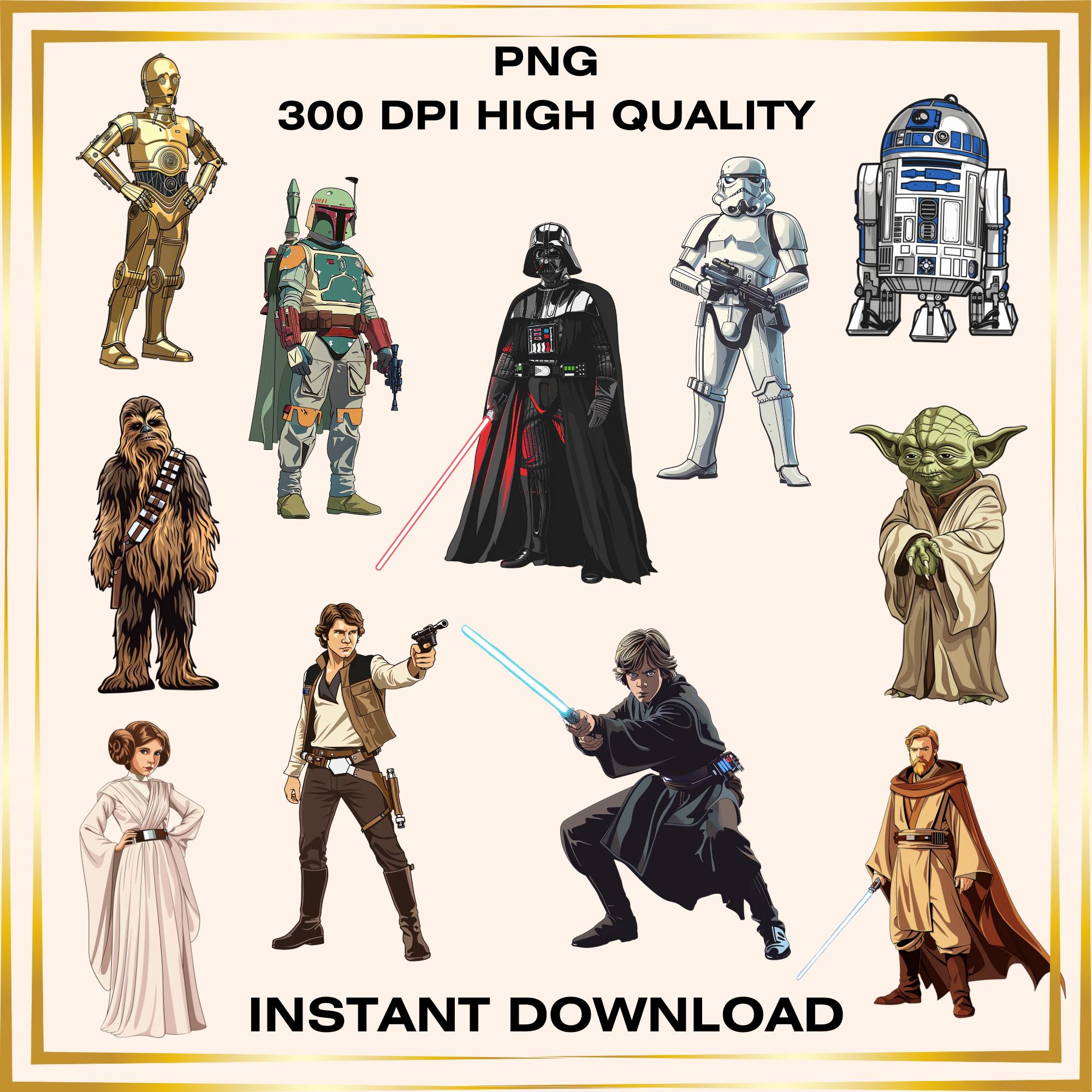Star Wars Clipart Bundle, Star Wars Stickers, Star Wars Party ...
