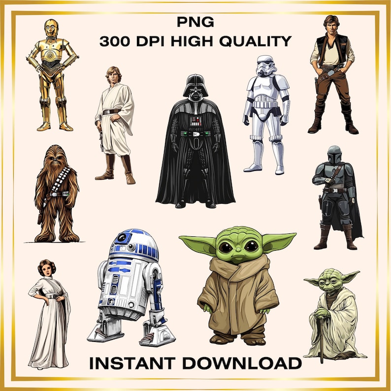 Star Wars PNG Bundle – Space Wars Clipart for Stickers, Party ...