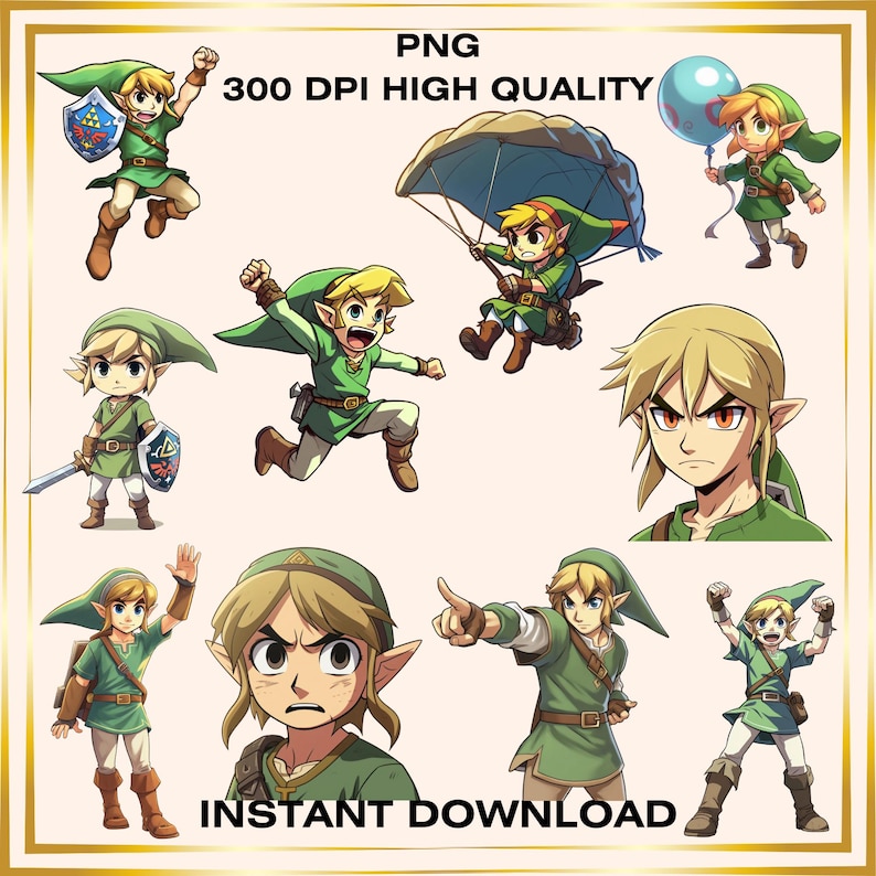 Legend of Zelda PNG Bundle, Breath of the Wild Characters, Link ...