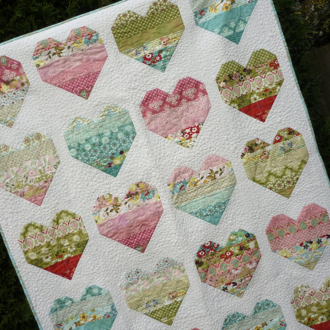 PDF Quilt Pattern Modern Quilt Pattern Heart Quilt Pattern | Etsy