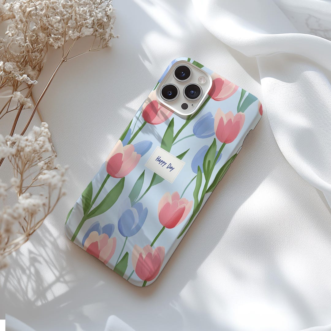 Flower Tulip Phone Case Pastel Color Cover for iPhone and Samsung - Etsy
