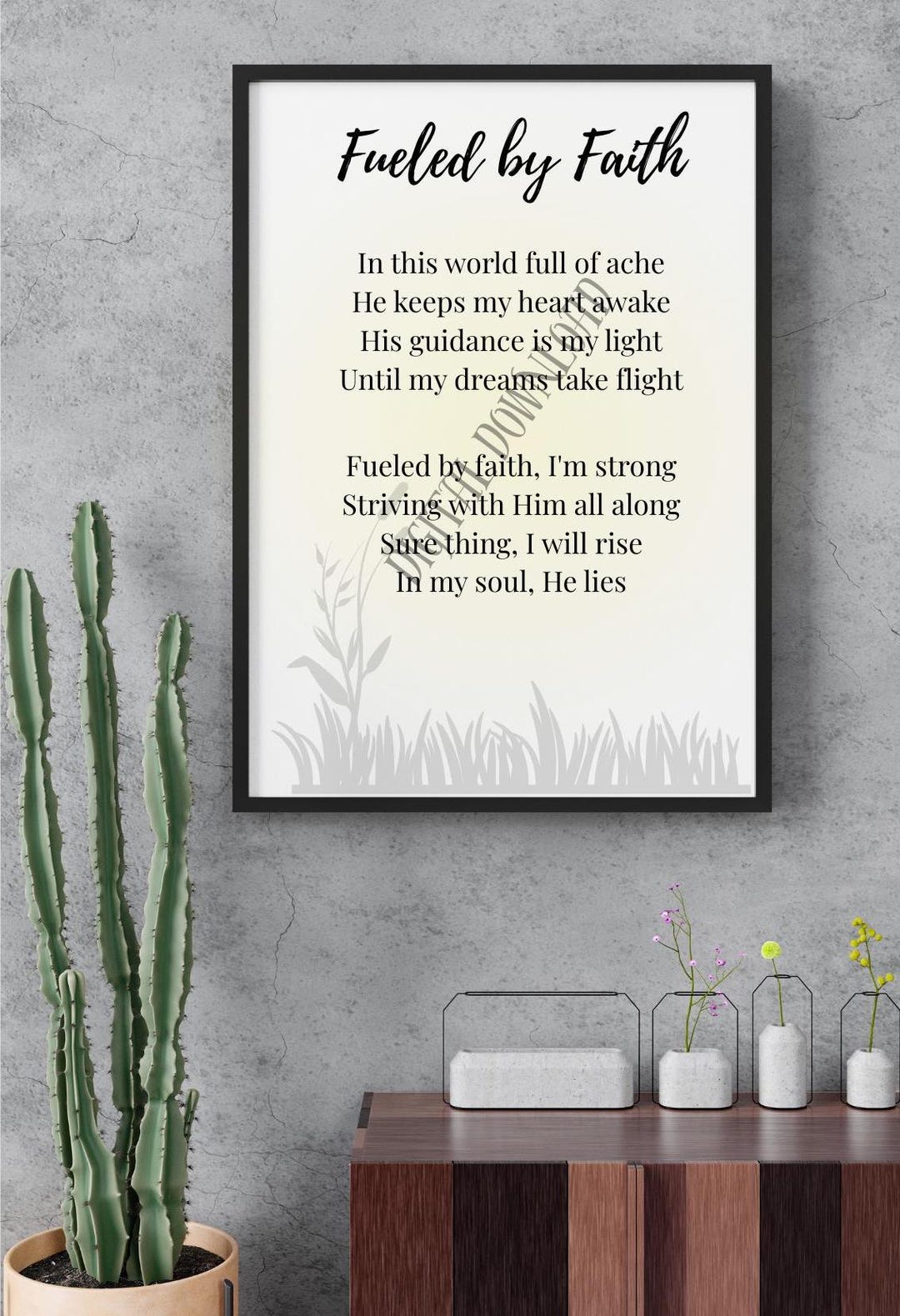 Fueled by Faith Printable Poem | Christian Wall Decor | Motivational ...