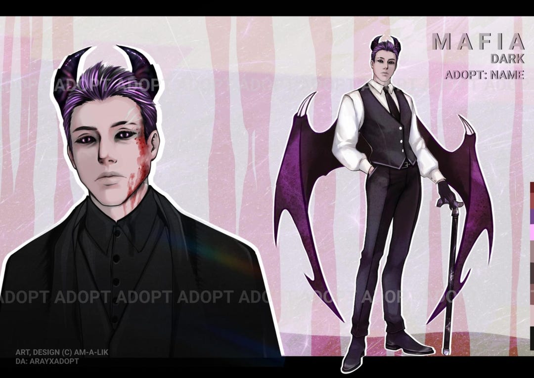 Adoptable | Mafia Demon Man (boy), Original Adopt, Character for ...