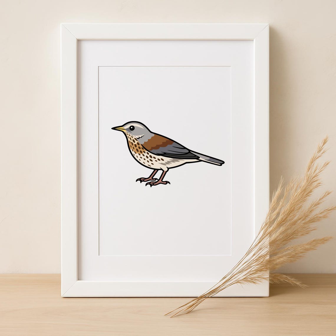 Fieldfare Thrush SVG PNG PDF | Turdus Pilaris Bird Clipart | European ...