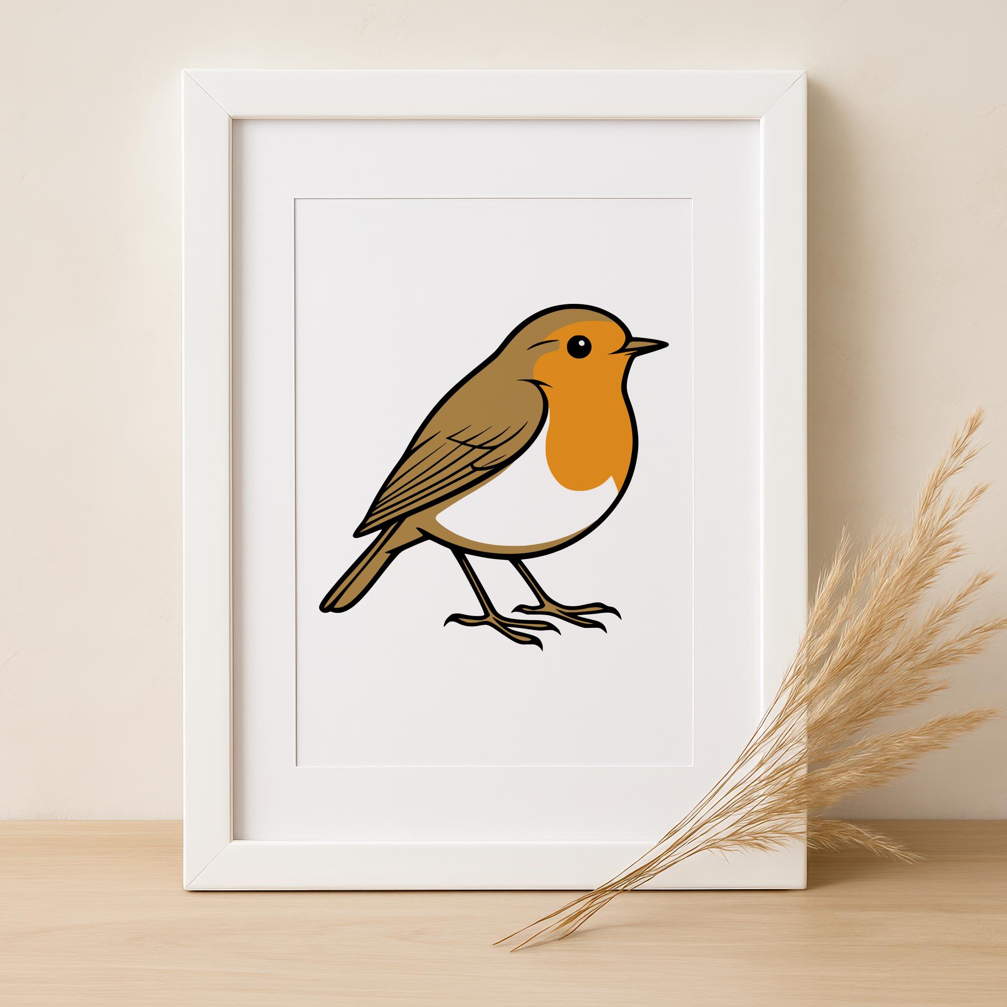 Robin Bird Vector Illustration – European Redbreast Clipart (svg, Eps ...