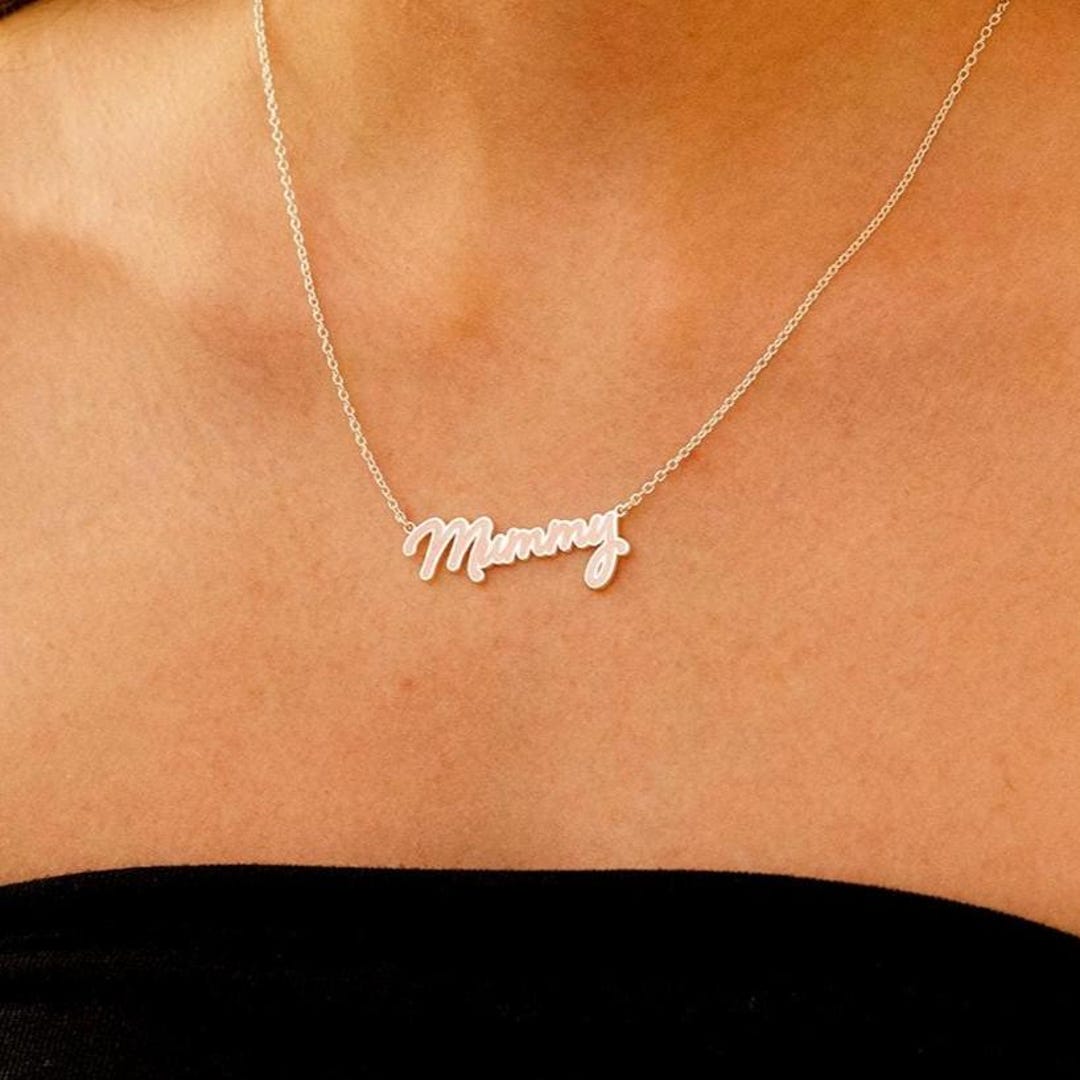Custom Colorful Name Necklace, Multi Color Name Necklace, Color Filling ...