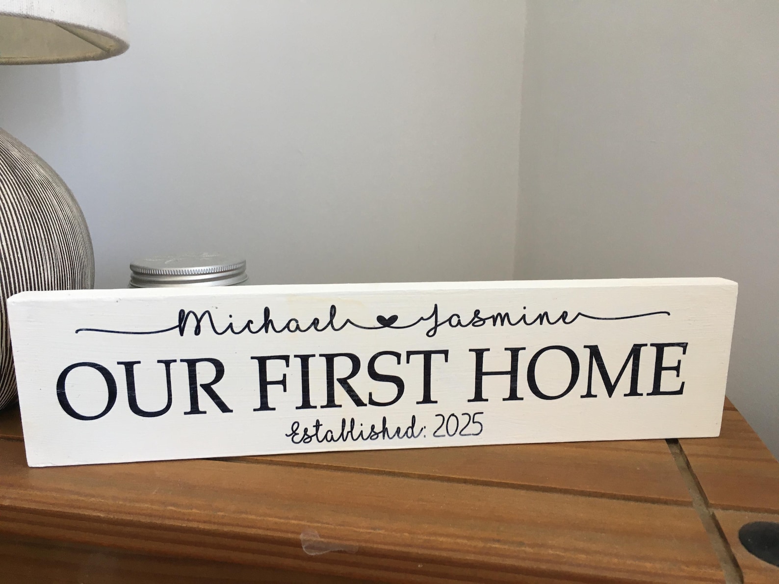 Our First Home Personalized Sign Shabby Vintage Chic Personalised New ...