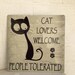 Rustic Outdoor Cat Lovers Welcome People Tolerated Aluminium Sign ...