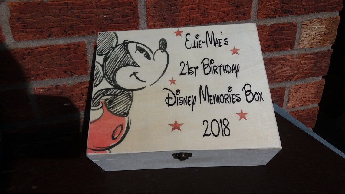 Vintage Disney Keepsake Memory Box Personalized 21st Birthday - Etsy