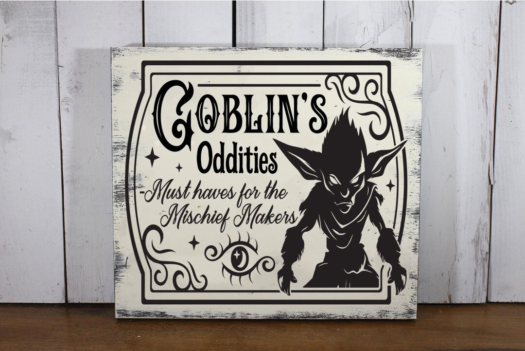 Rustic Halloween Goblins Oddities Mischief Makers Metal Plaque Sign - Etsy