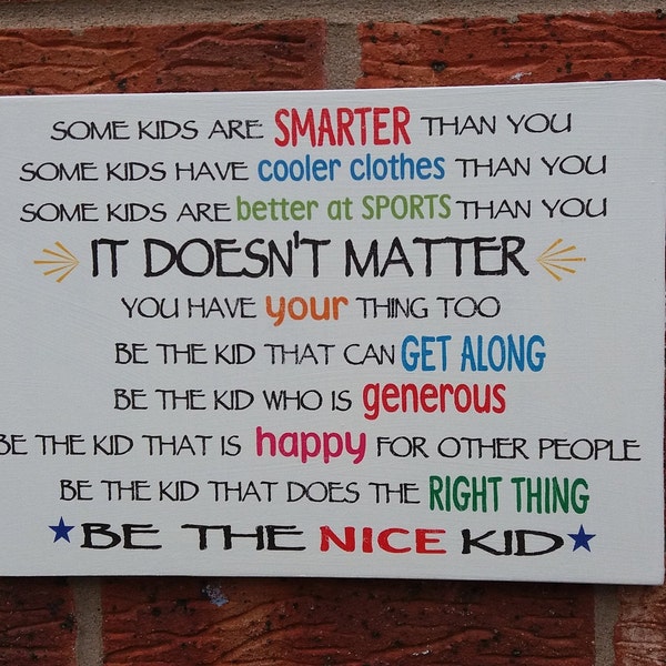 Be the Nice Kid - Etsy