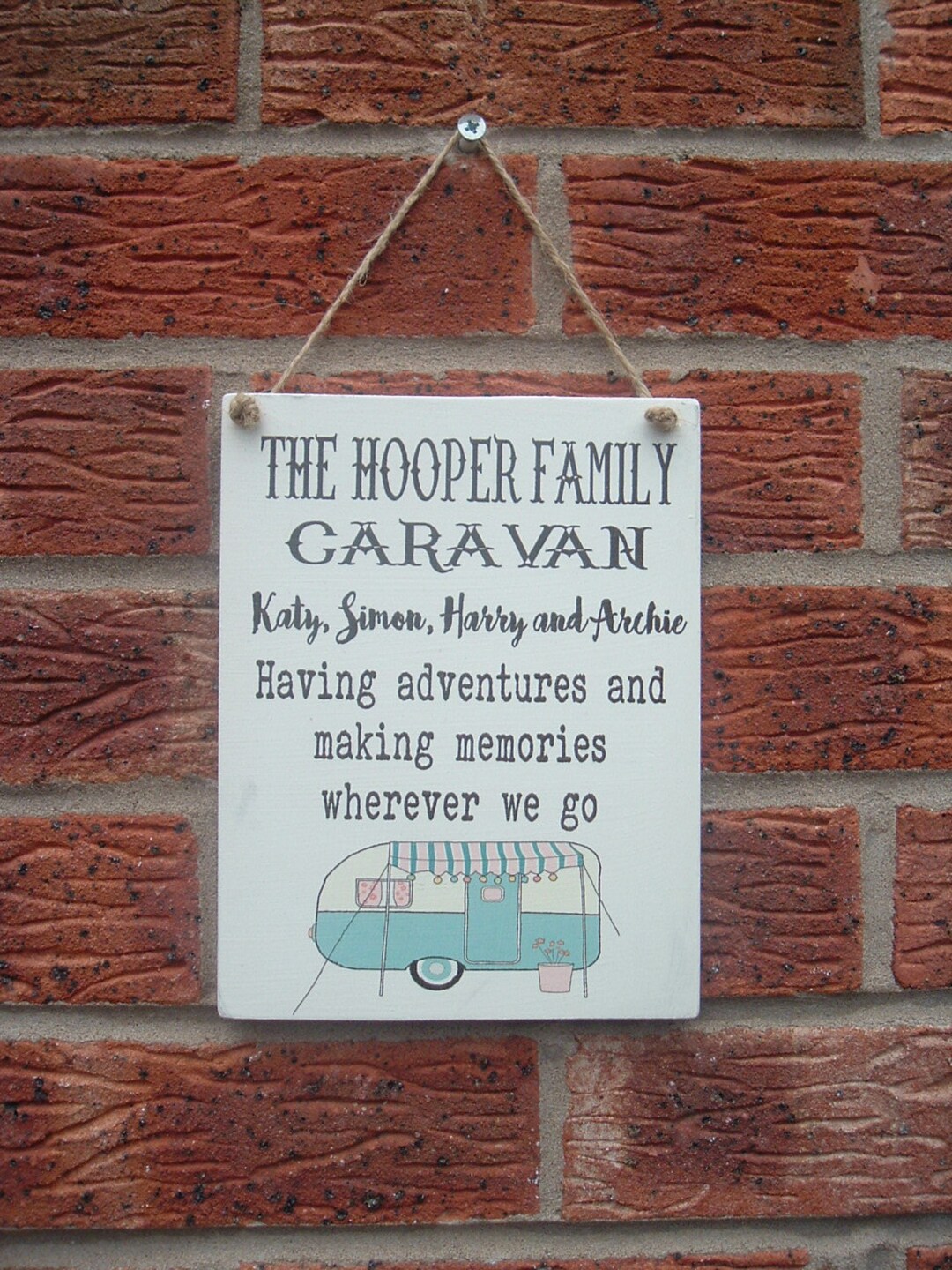 Family Caravan Wooden Sign Plaque Personalized Family Adventures - Etsy