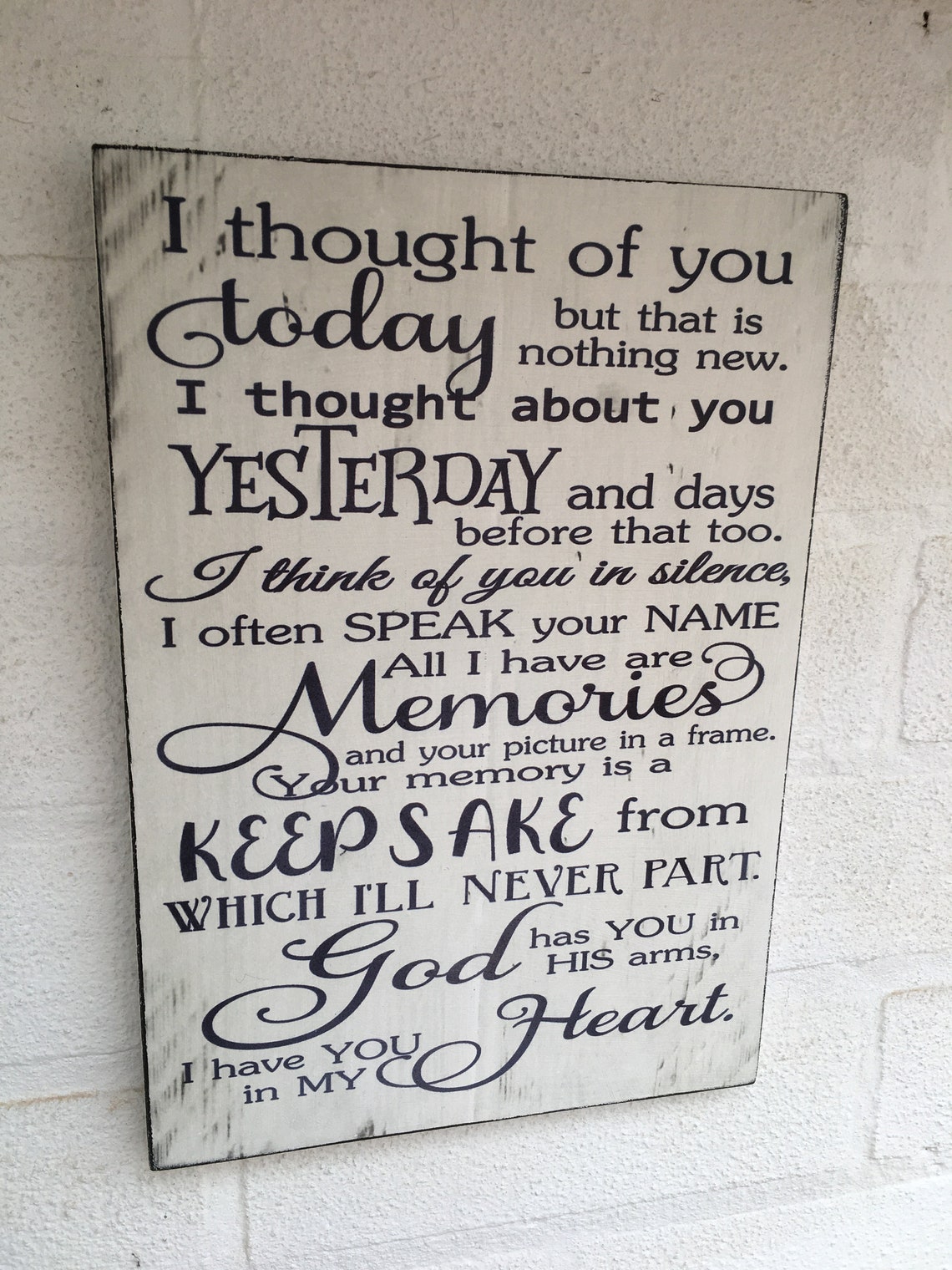 Shabby Chic Distressed I Thought of You Today Wooden Sign - Etsy