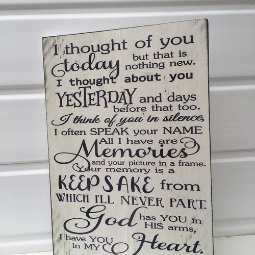 Shabby Chic Distressed I Thought of You Today Wooden Sign - Etsy
