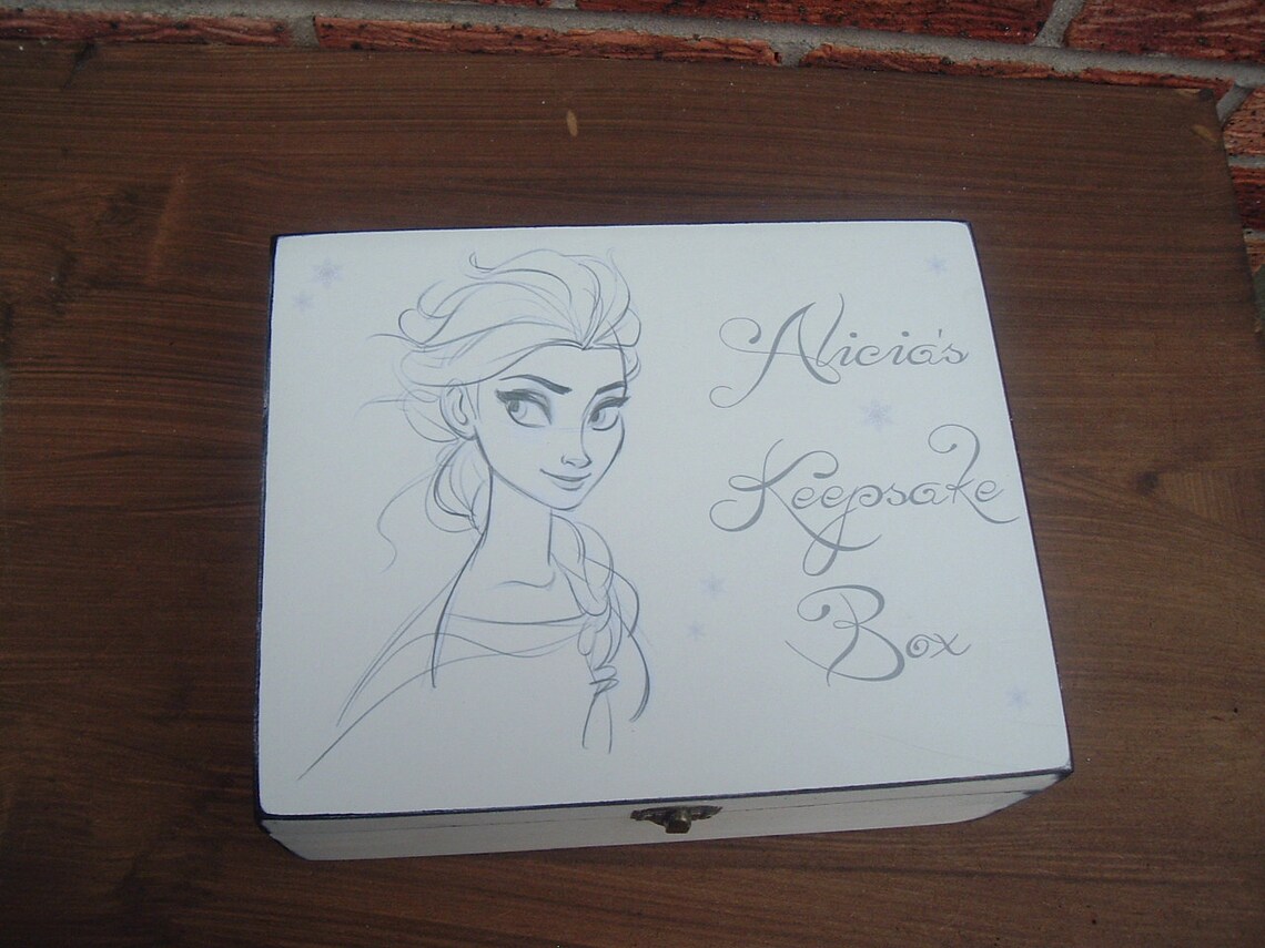 Elsa Frozen Disney Keepsake Memory Box Personalized Wooden Box - Etsy