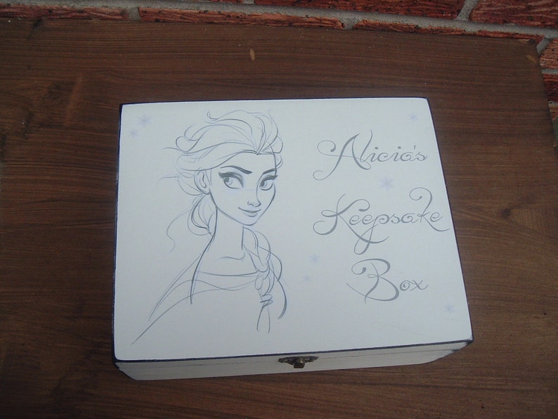 Elsa Frozen Disney Keepsake Memory Box Personalized Wooden Box - Etsy