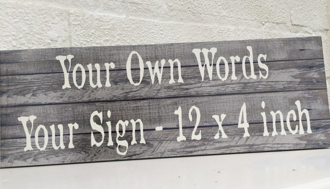 Your Own Word Personalized Wooden Sign Plaque Any Wording Shabby Chic ...