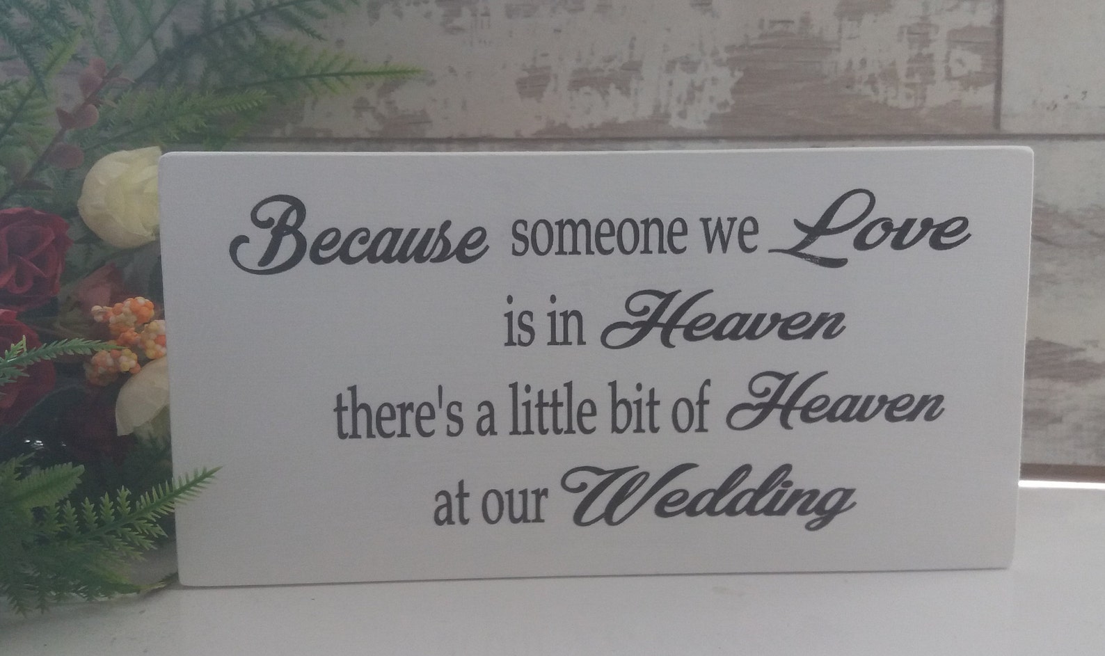 Heaven Wedding Sign: Shabby Chic Memorial Plaque - Etsy