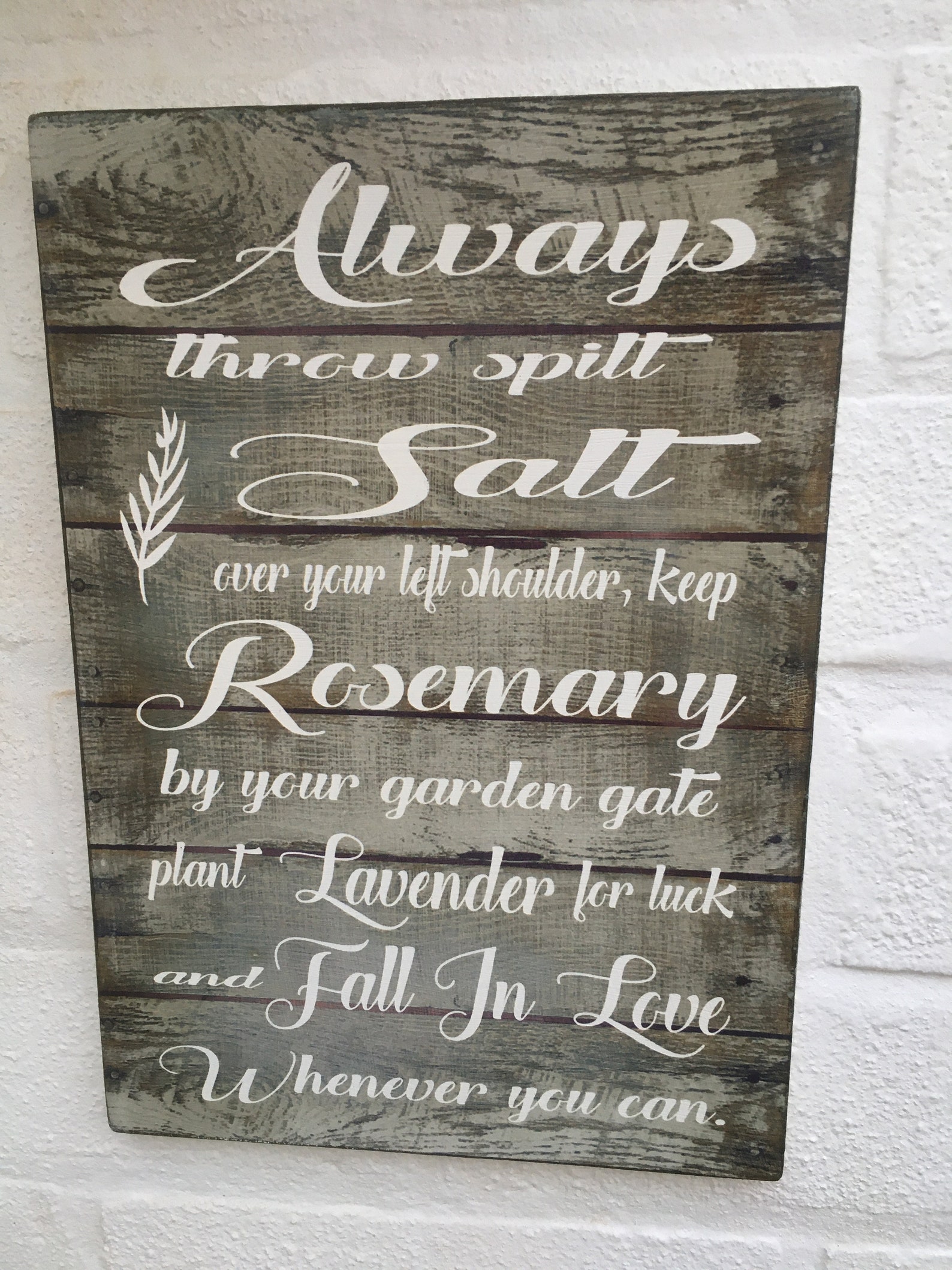 Practical Magic Quote Always Throw Spilt Salt Sign Plaque - Etsy