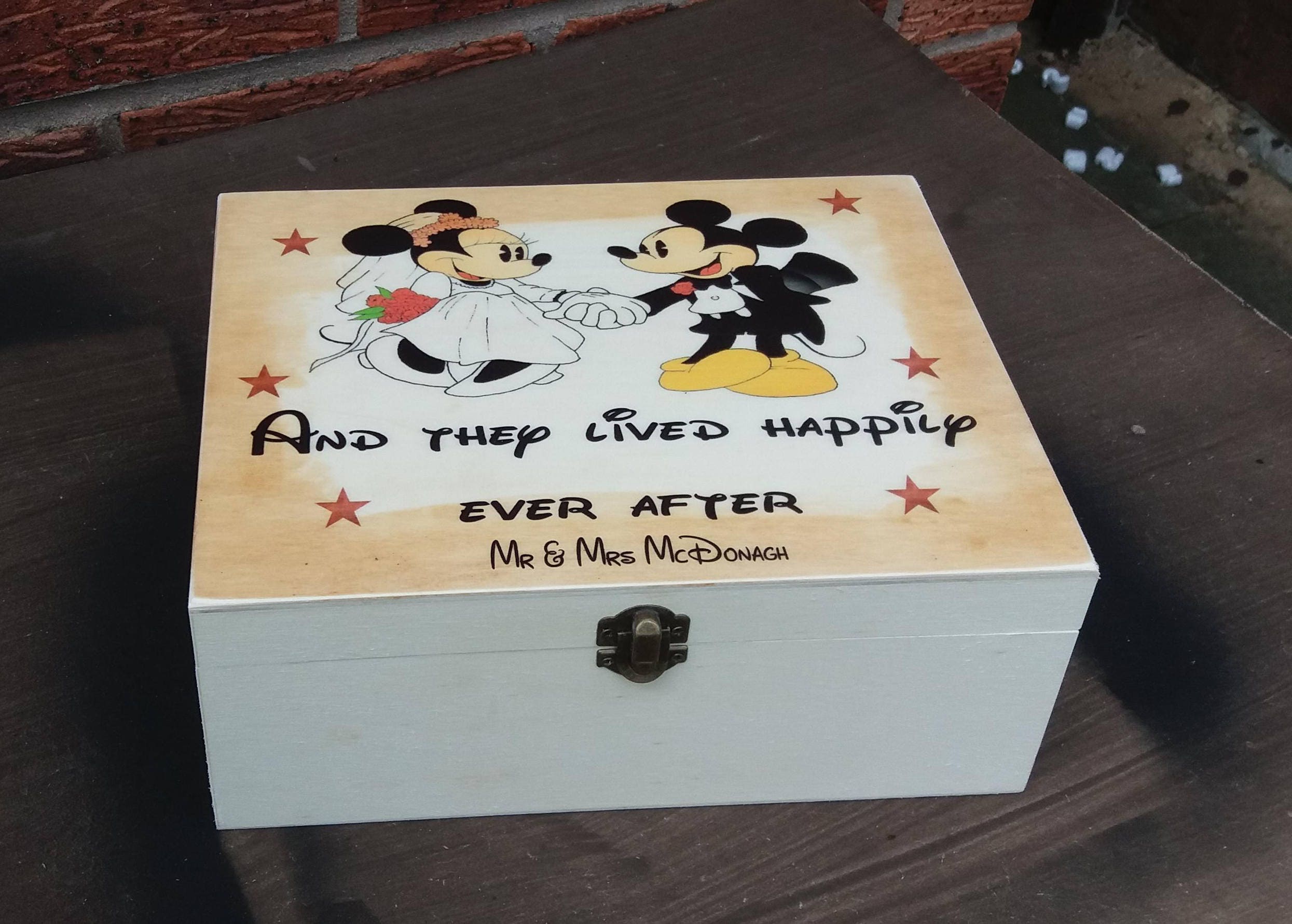 Vintage Disney Keepsake Wedding Memory Box Personalized Wooden | Etsy UK