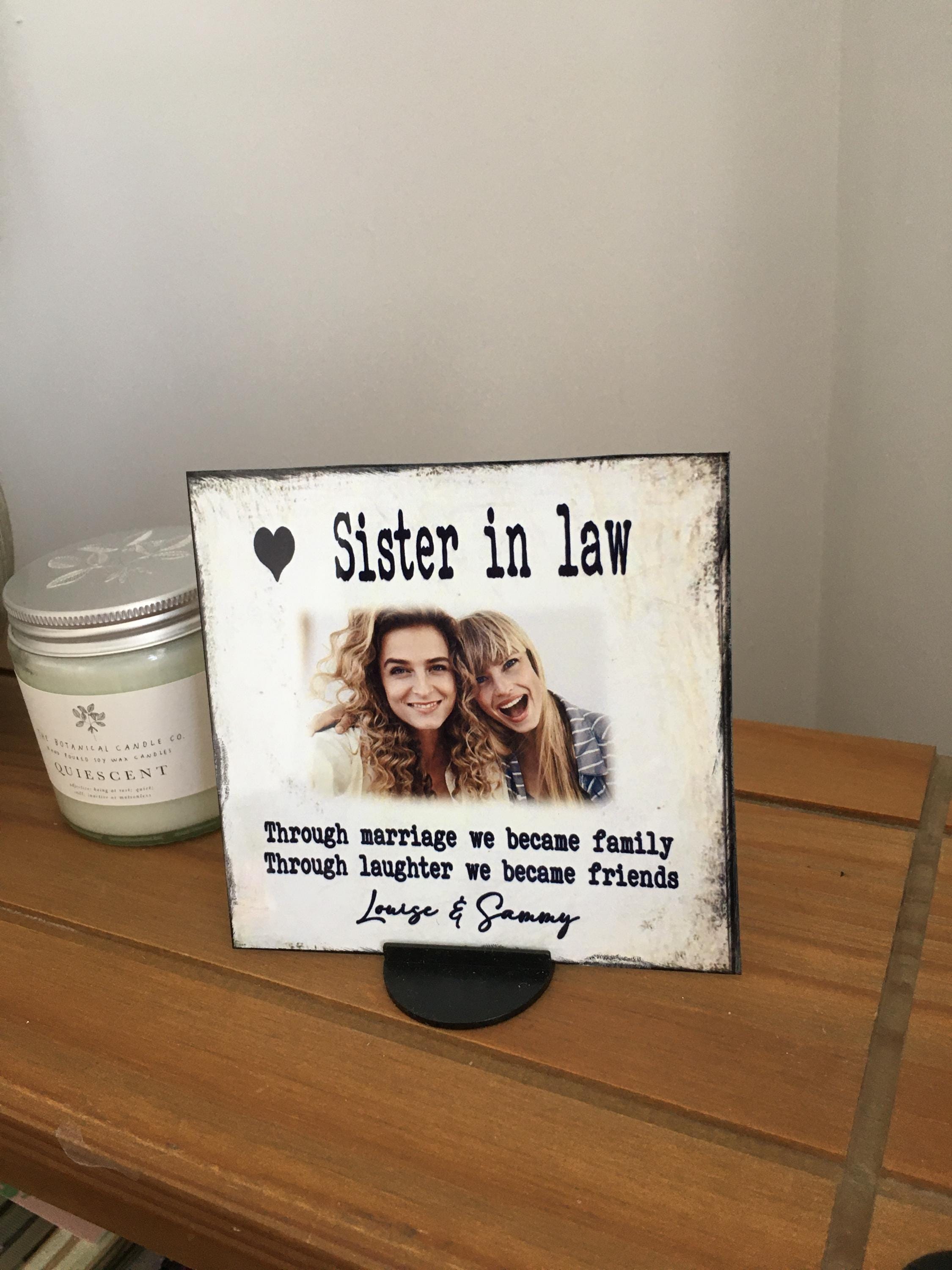 Rustic Sister in Law Photo Personalised Sign Plaque Distressed Shabby ...